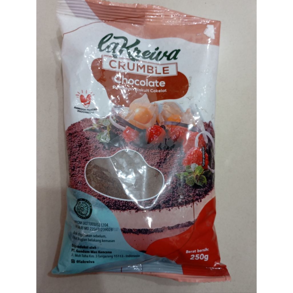 Jual LA KREIVA Crumble Topping 250gr Remahan Biskuit rasa Cokelat Keju ...