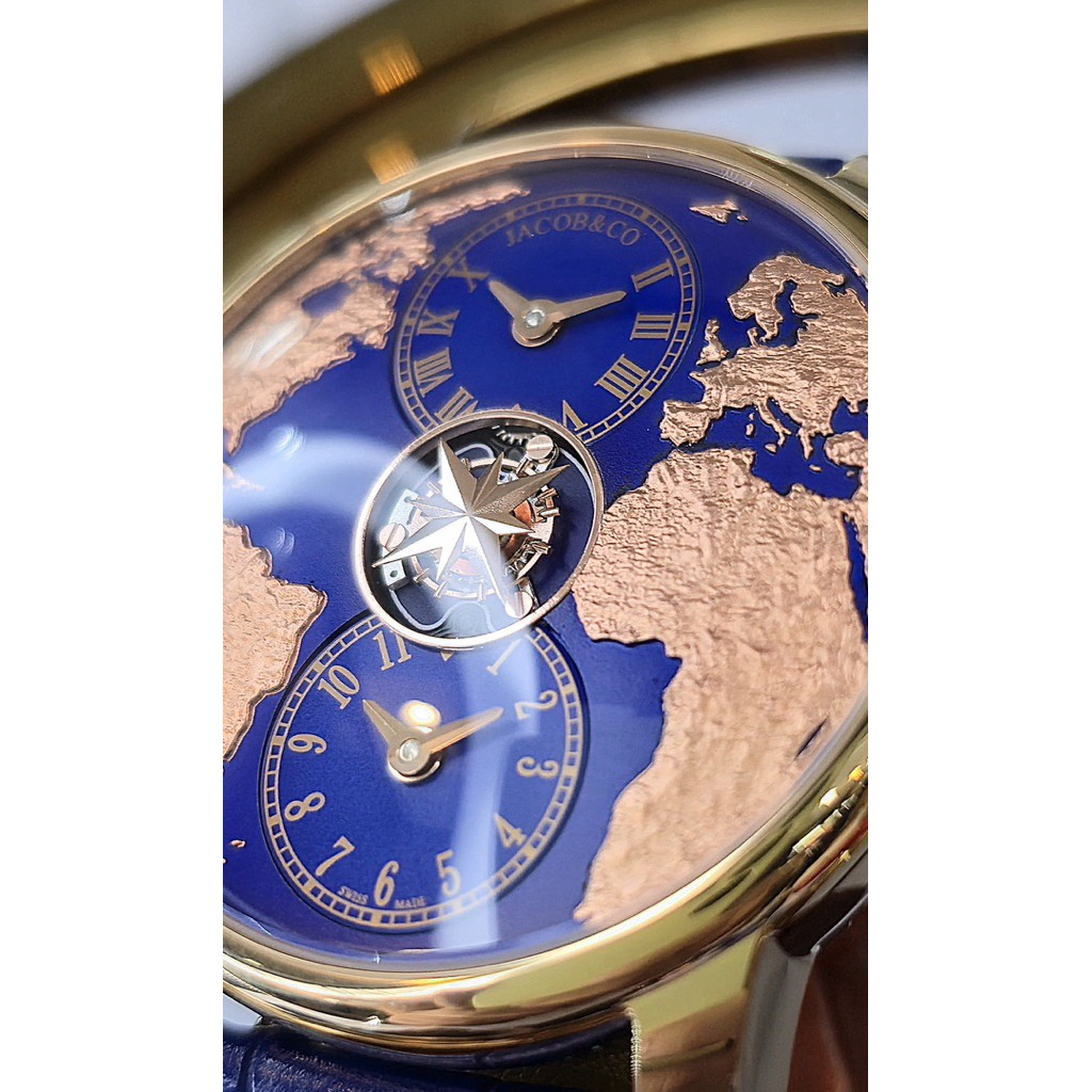 Jual jam Jacob & Co Dual Time The world Is Yours automatic leather ...