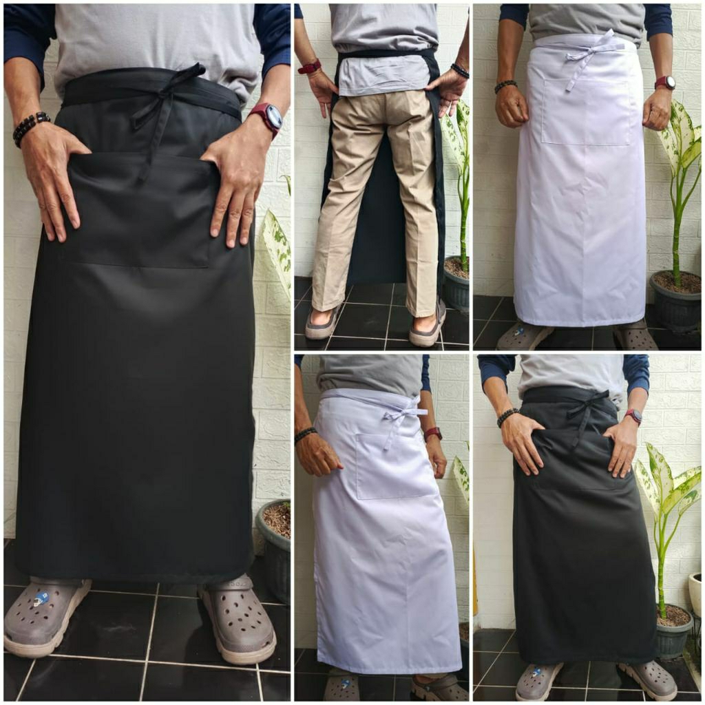 Jual Long Waist Apron American Drill Celemek Masak Panjang Apron ...