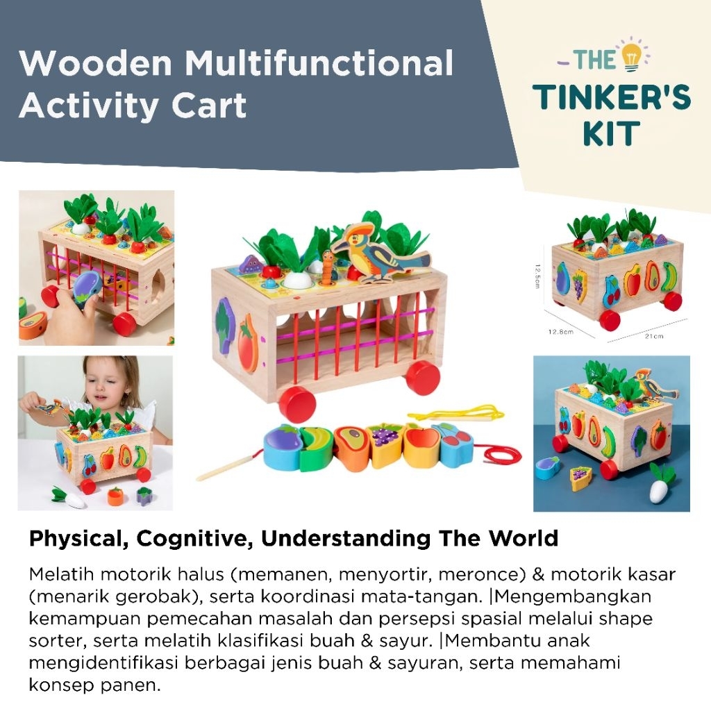 Jual The Tinker's Kit - WOODEN MULTIFUNCTIONAL ACTIVITY CART - Mainan ...