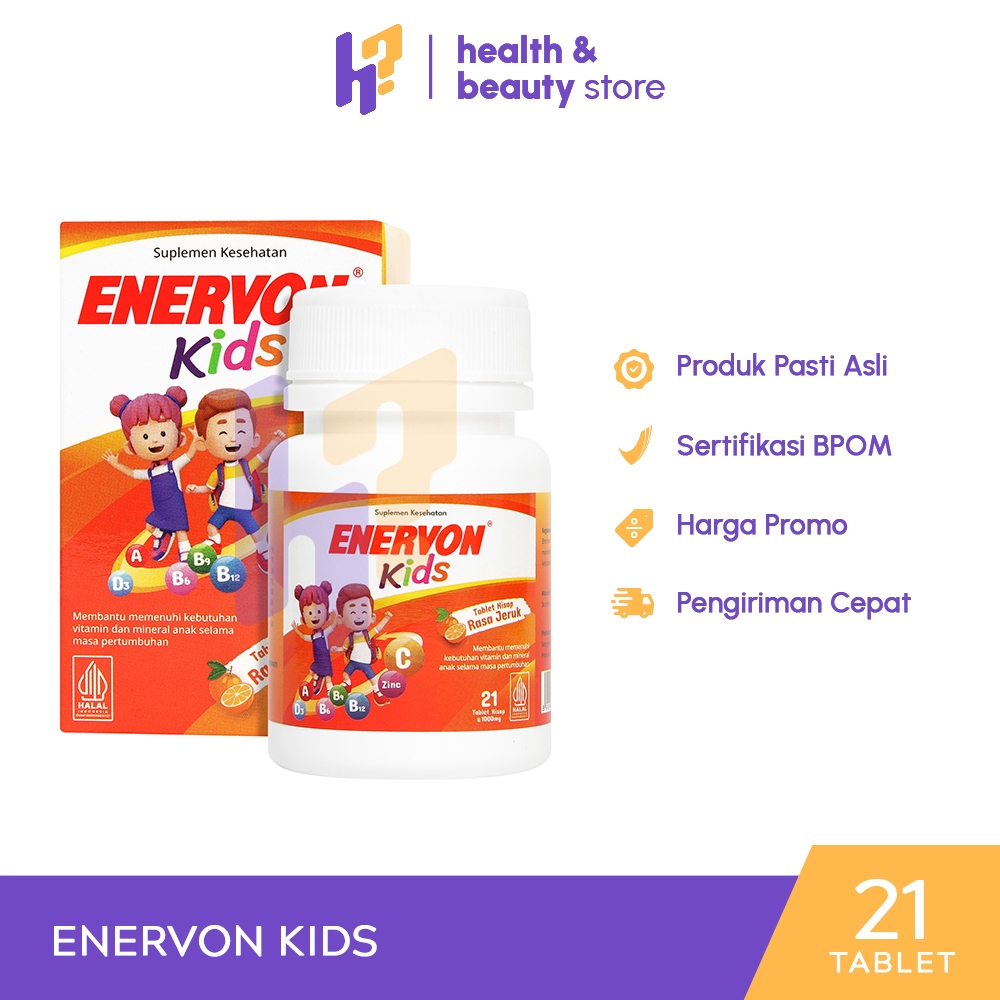Jual ENERVON KIDS TABLET HISAP JERUK ISI 21 TAB | Suplemen Kesehatan ...