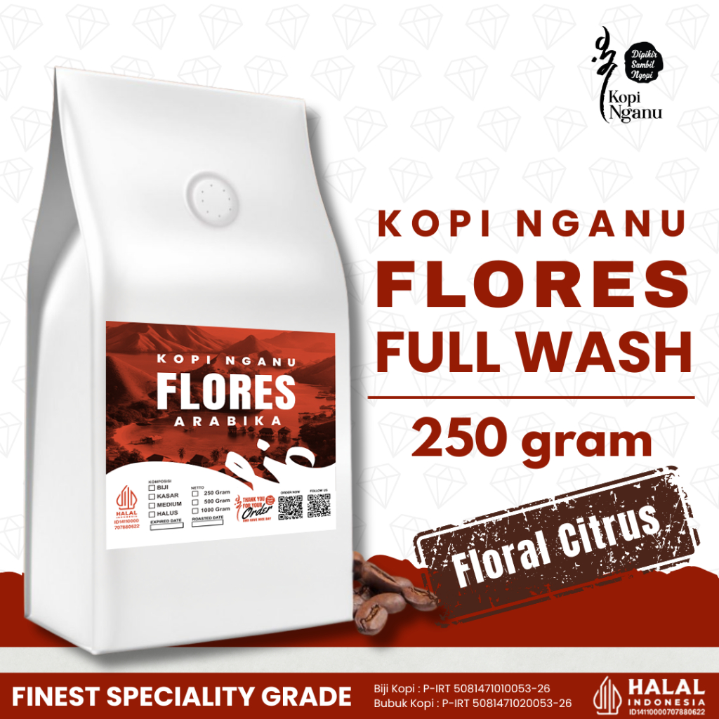Jual Kopi Arabika Flores 250g Premium Proses Full Wash Rasa Juicy Sweet ...