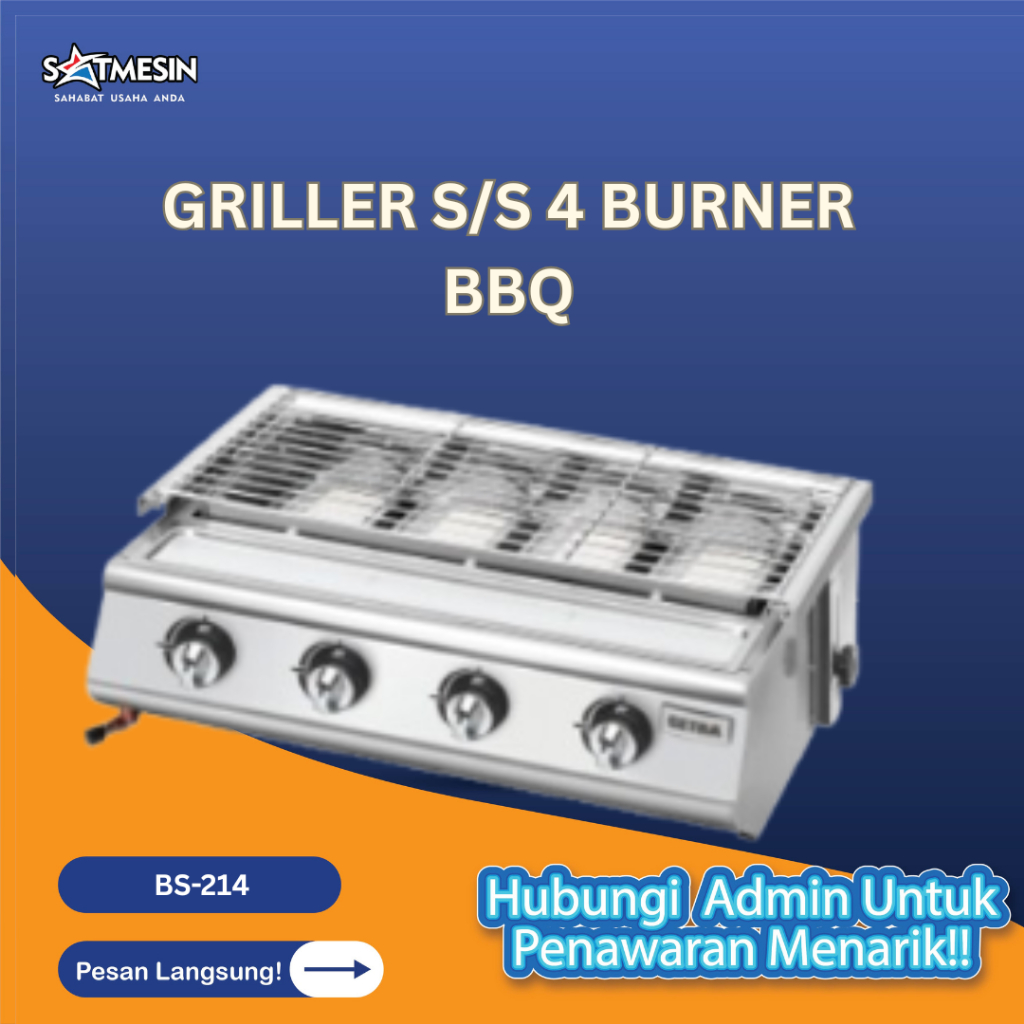 Jual SATMESIN GETRA BS-214 GRILLER S/S 4 BURNER BBQ // ALAT PEMANGGANG ...