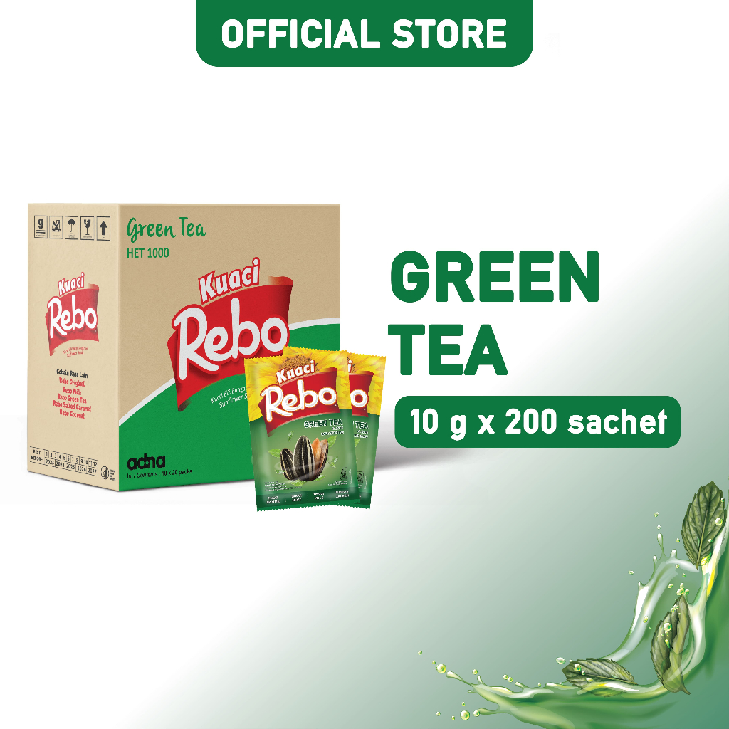 Jual Rebo Kuaci Rasa Green Tea 10 Gram 1 Dus (Isi 200 Sachet) | Shopee ...