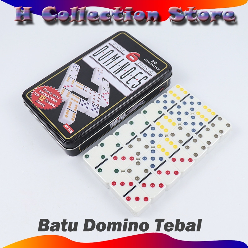 Jual 28PCS/BOX Board Game Set Batu Domino Tebal Gaple Kartu Domino Game ...