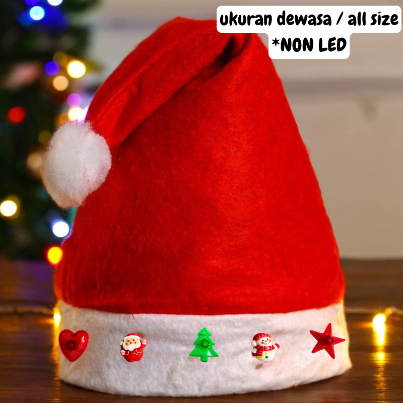 Jual TOPI NATAL LED / TOPI NATAL POLOS KARAKTER / TOPI SANTA CLAUS ...