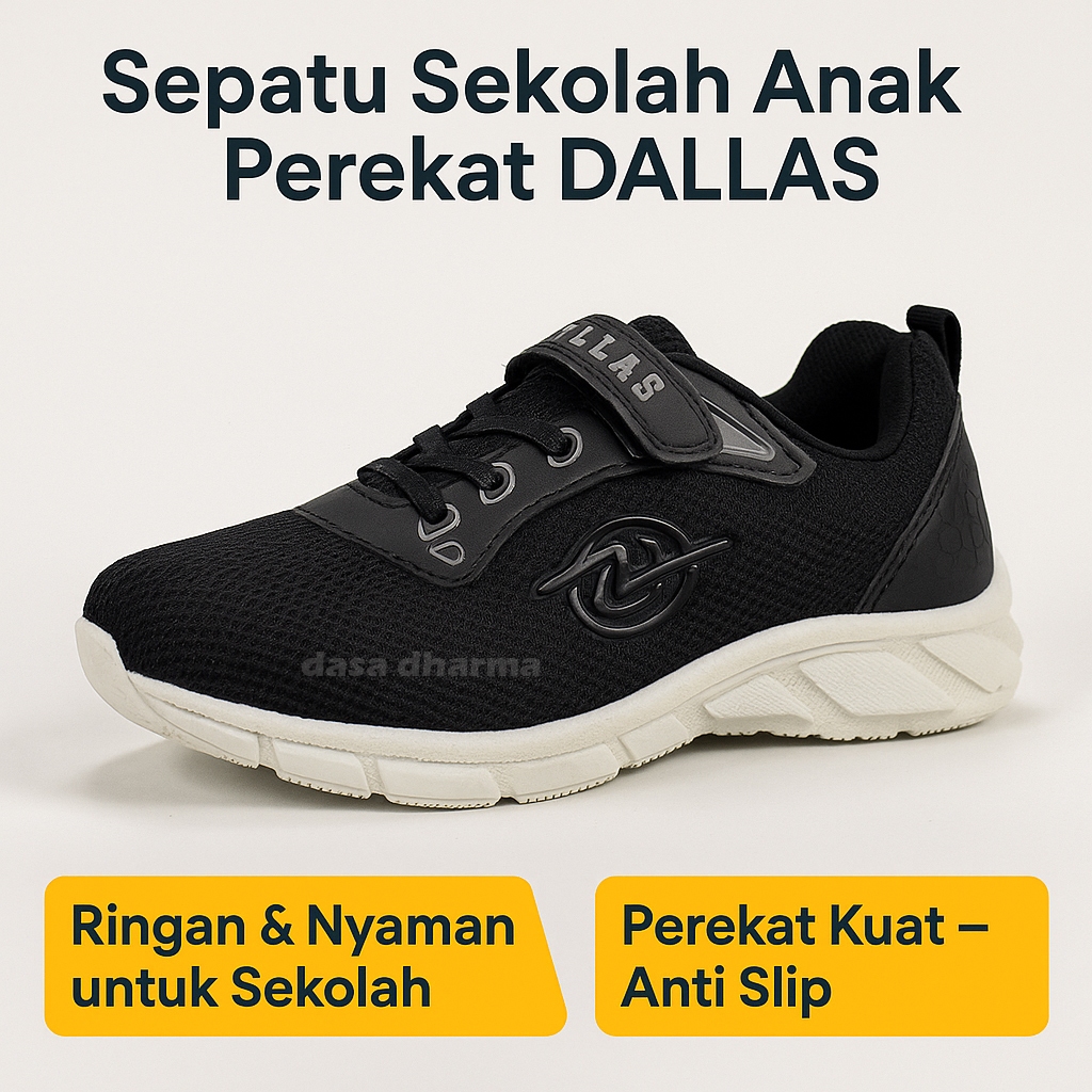 Jual Sepatu Sekolah Anak Perekat Dallas – Ringan & Nyaman | Sneakers ...