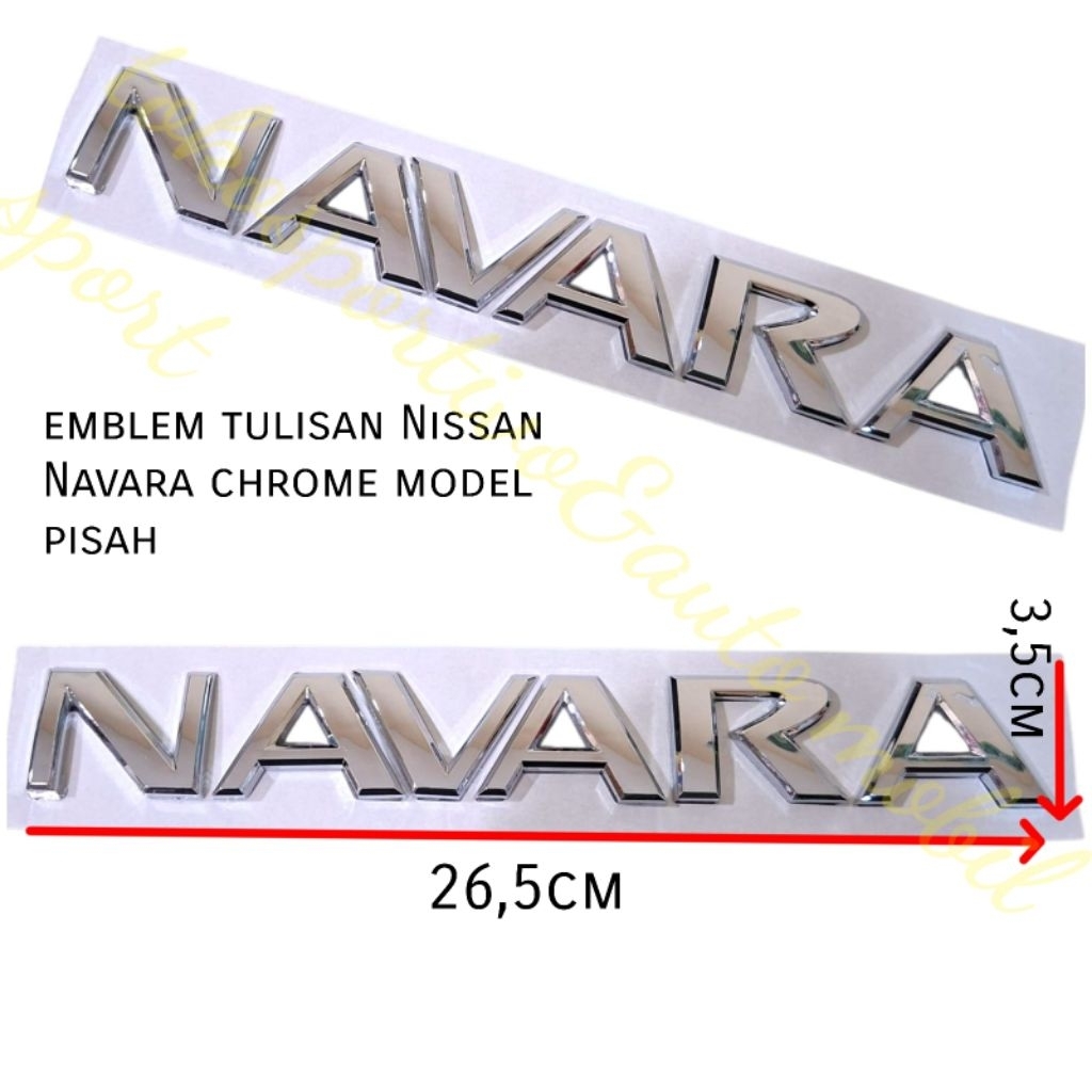 Jual EMBLEM LOGO TULISAN NISSAN NAVARA CHROME MODEL PISAH | Shopee ...