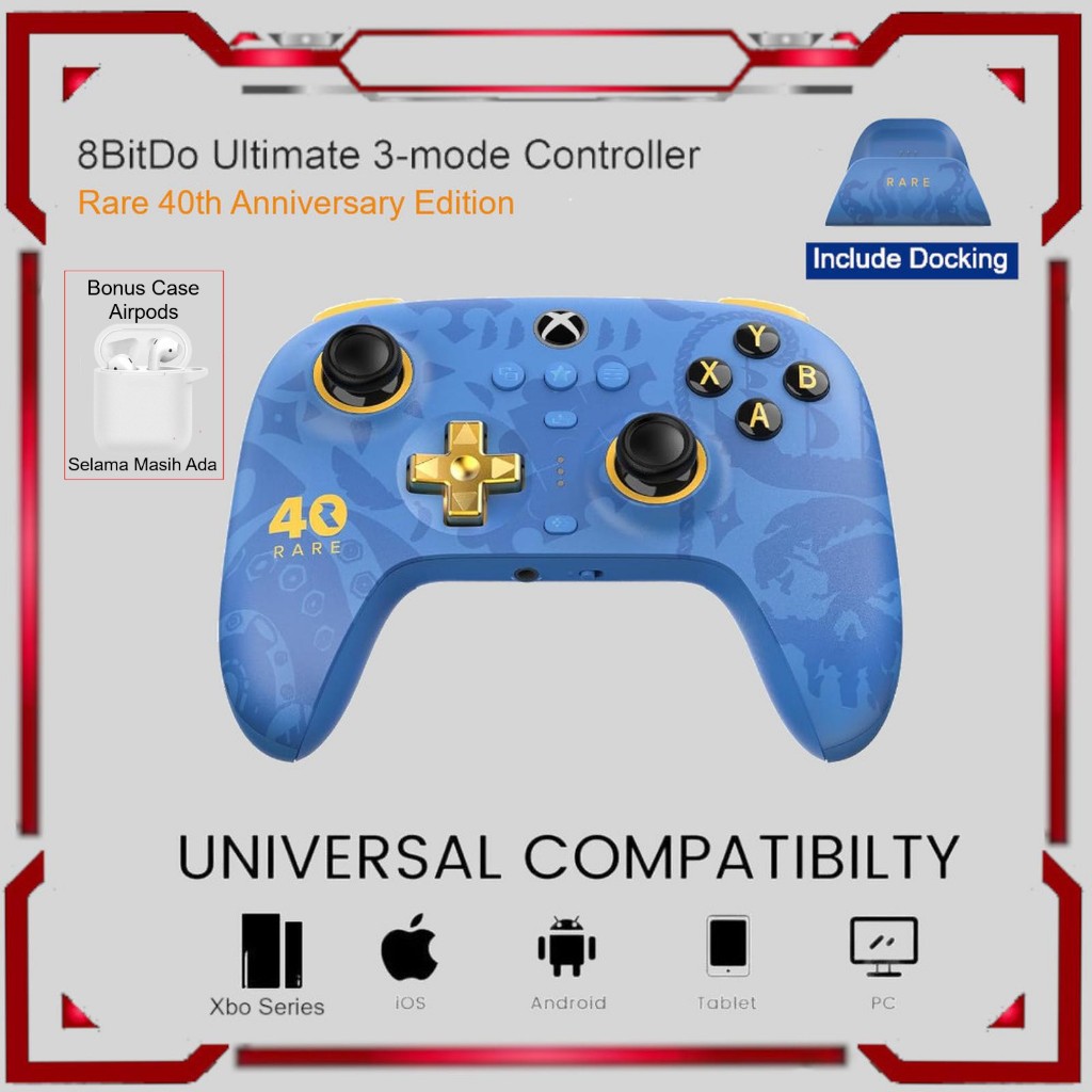 Jual 8Bitdo Ultimate 3-Mode Rare 40th Edition Wireless Controller Hall ...
