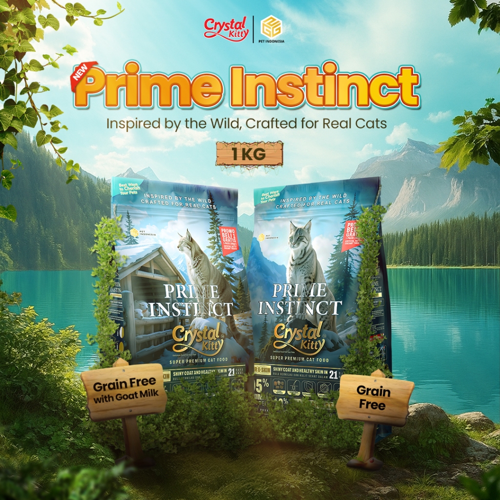 Jual Crystal Kitty Prime Instinct 1Kg Super Premium Cat Food All Life ...