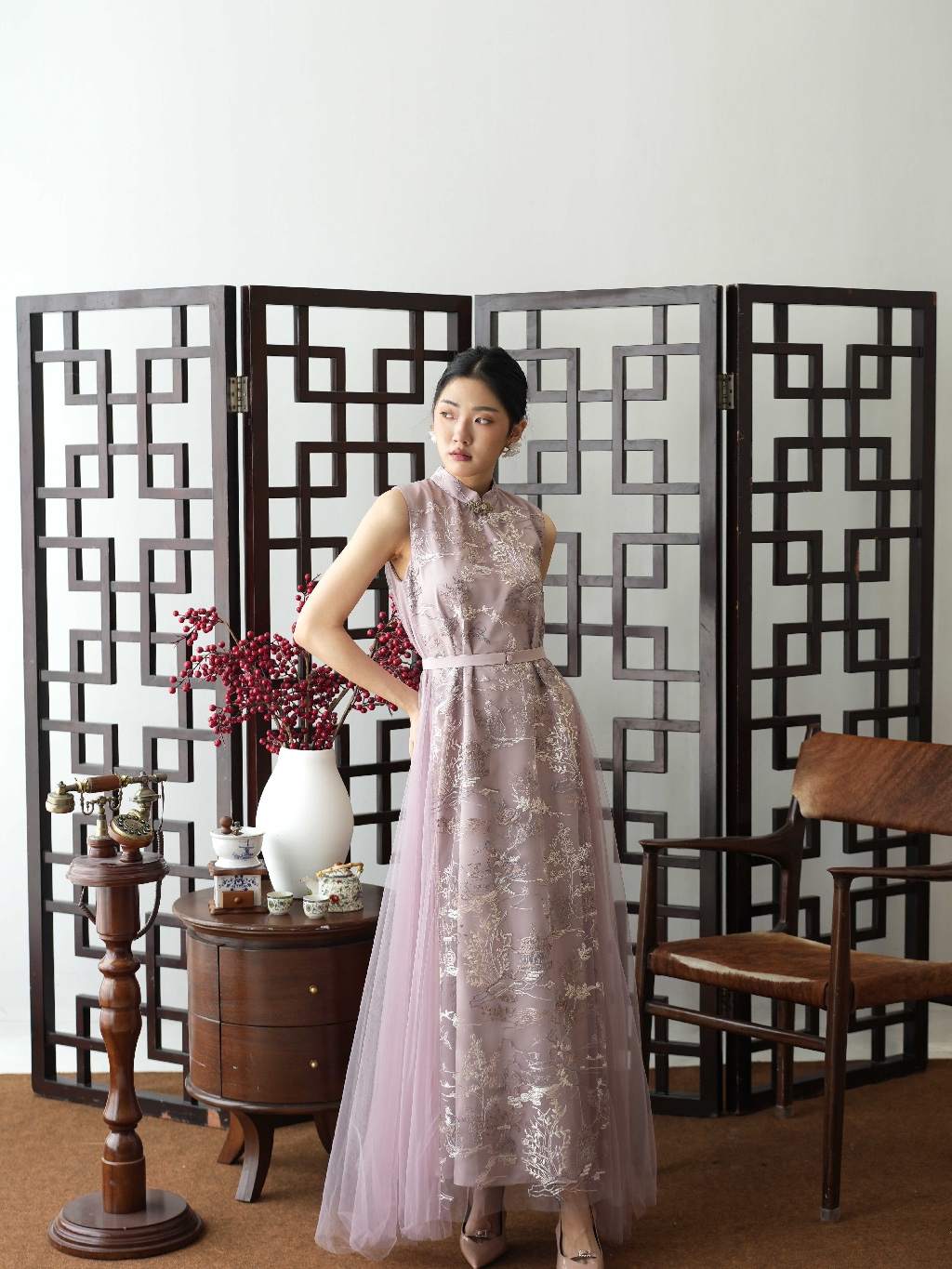 Jual OFFICIAL CROI - Sheela Dress in Purple Haze & Teal Green //Chinese ...
