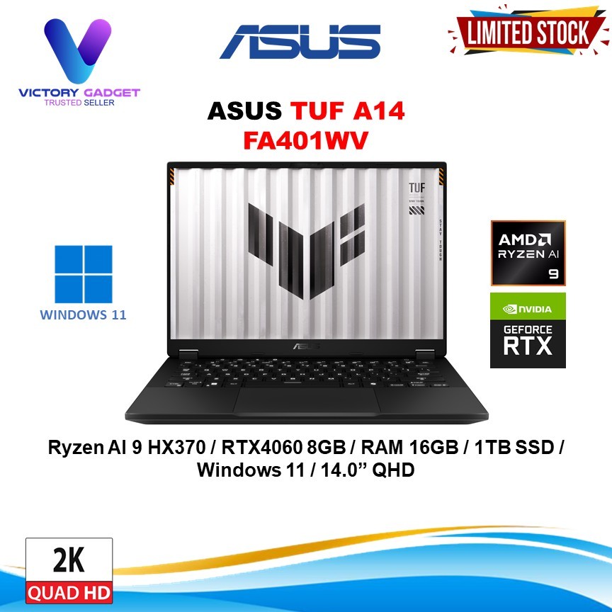 Jual ASUS TUF A14 FA401WV RTX4060 8GB Ryzen AI 9 HX370 16GB 1TB SSD W11 ...