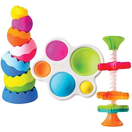 Jual Fat Brain Toys Tobbles, Mini Spinny, Dimpl Bundle - 9-Piece ...
