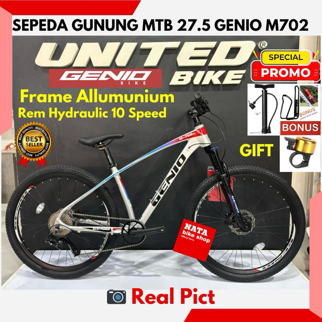 Jual Sepeda Gunung MTB 27.5 GENIOBIKE M702 Rem Hidrolik Frame Alloy 10 ...