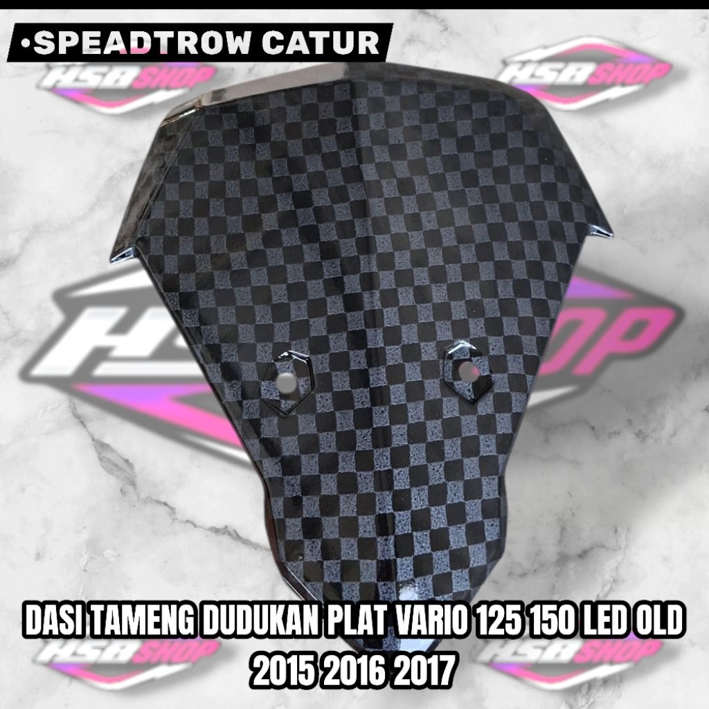 Jual Dasi tameng dudukan plat vario 125 150 led old carbon celup wtp ...