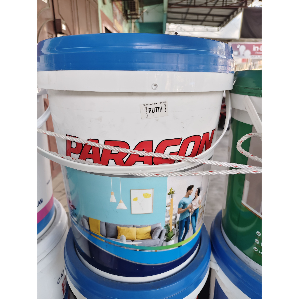 Jual Cat tembok Paragon 25 kg putih / cat dinding luar dalam | Shopee ...