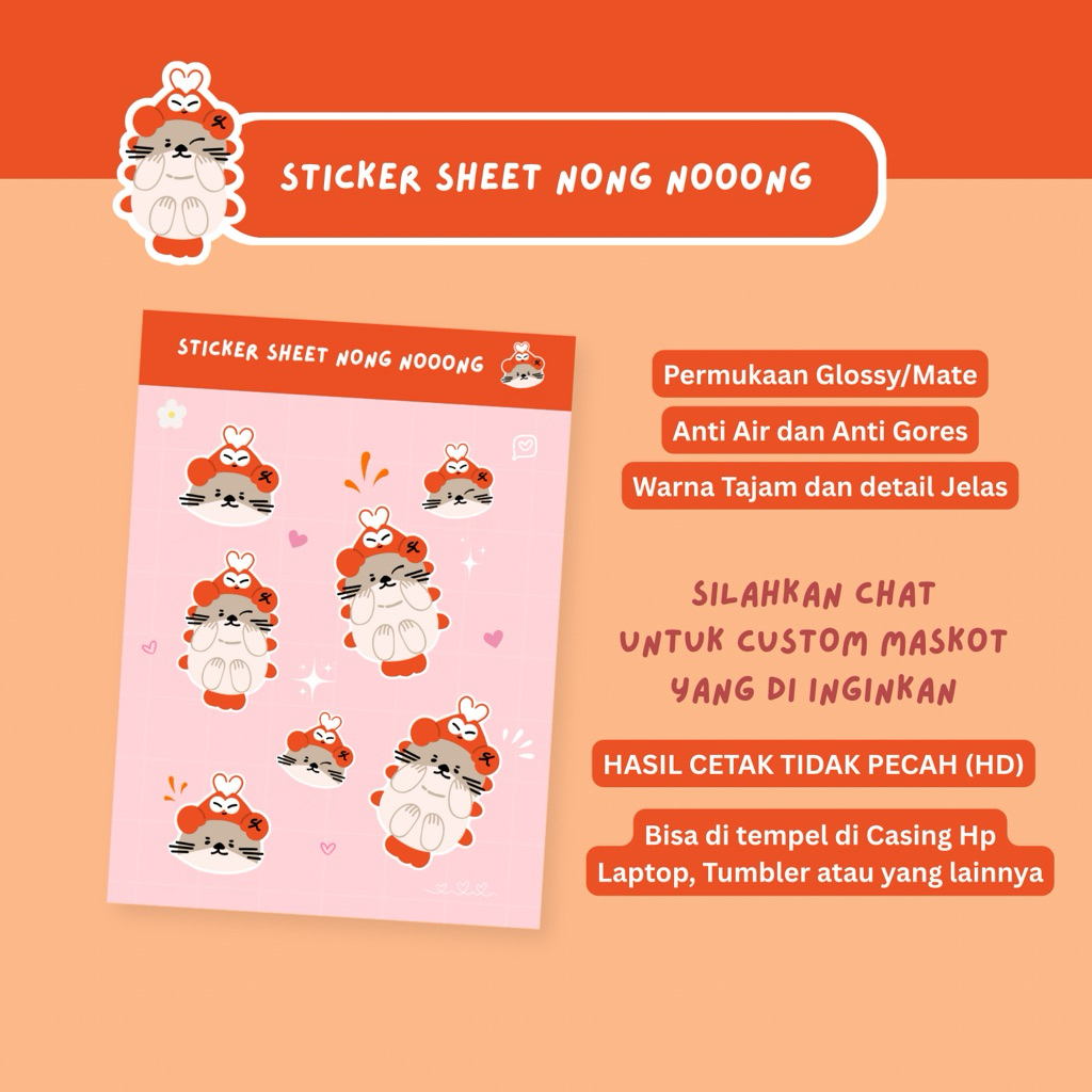 Jual Sticker Sheet Nong Nooong - Dekorasi Sticker GMMTV Cute - Sticker ...
