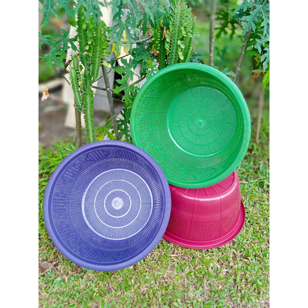 Jual 3pcs Wakul bulat plastik/ Wakul plastik nasi / Wakul plastik warna ...