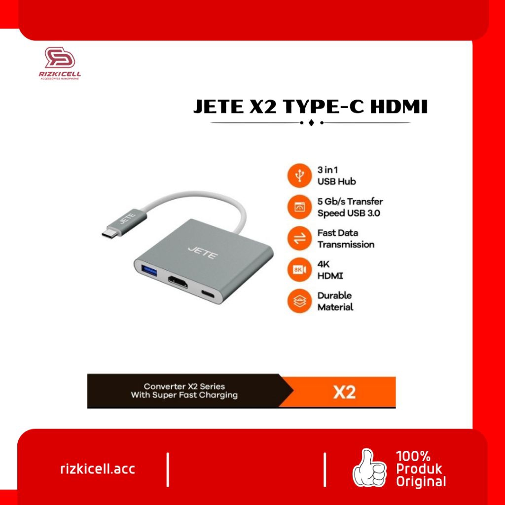 Jual JETE X2 Type-C Converter HDMI 3-Port | Shopee Indonesia