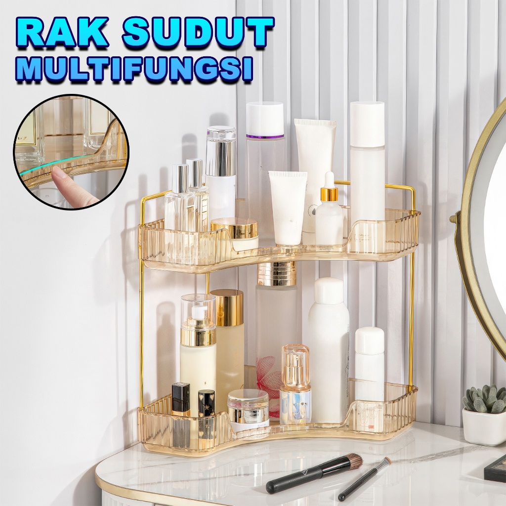 Jual Rak Sudut Segitiga Rak Kosmetik Aesthetic Storage Multifungsi Rack ...