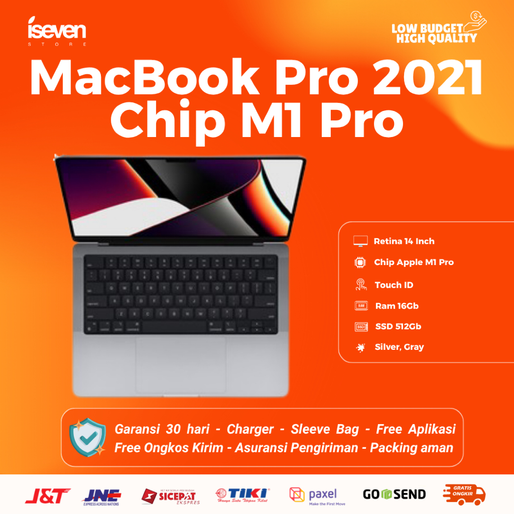 Jual MacBook Pro 2021 14 Inch Chip M1 Pro Ram 16Gb Ssd 512Gb Grayc ...