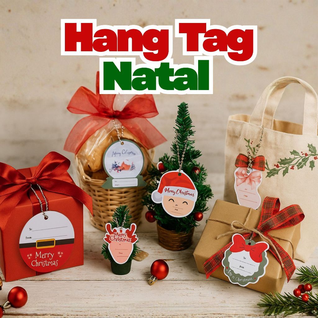 Jual Hang Tag Natal 2025, Hangtag Christmas, Hang tag Parsel Box Lucu ...