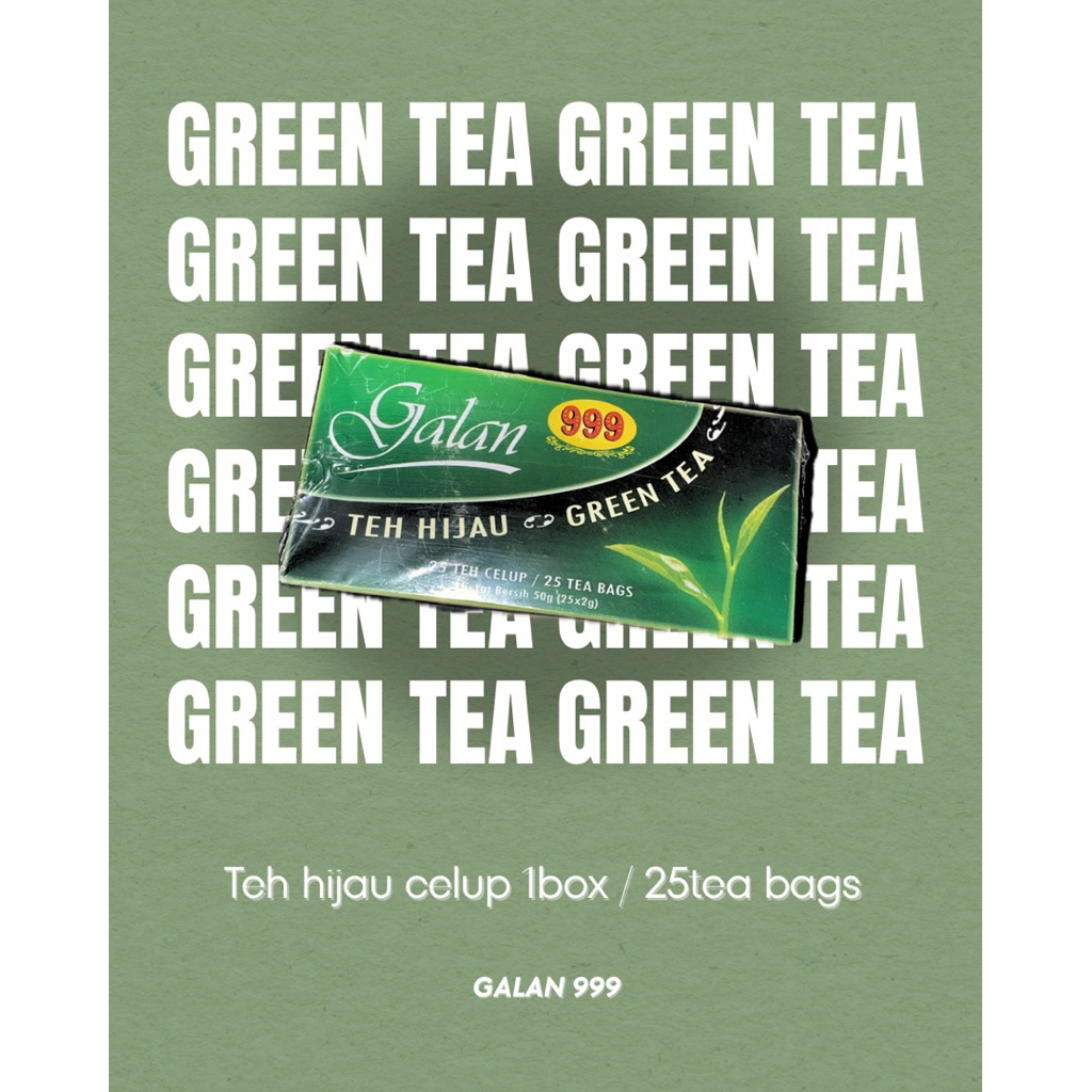 Jual Teh 999 Teh Galan Teh Hijau Celup 1box isi 25pcs Tea bags | Shopee ...