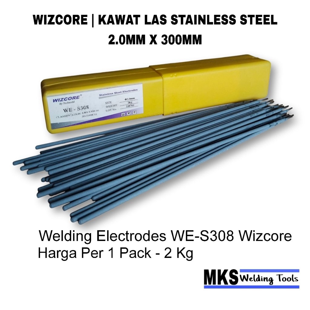 Jual WIZCORE | 1 Pack - 2 Kg | Kawat Las Stainless Steel 2mm x 300mm ...