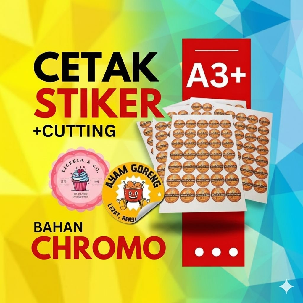 Jual Cetak Label Sticker A3+, Stiker Produk UMKM,Bahan Chromo Bontax ...
