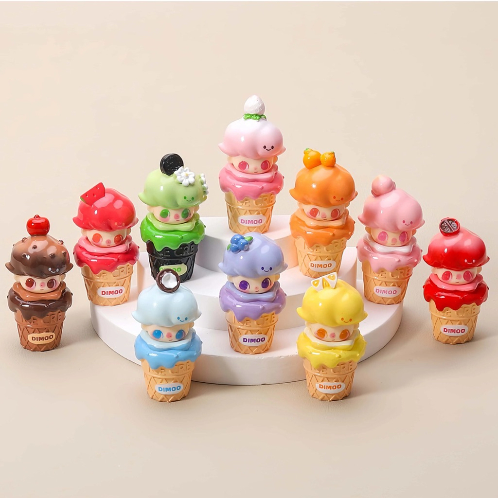 Jual Figure Karakter Dimo Dimoo Ice Cream Fruity Es Krim Buah Clay ...