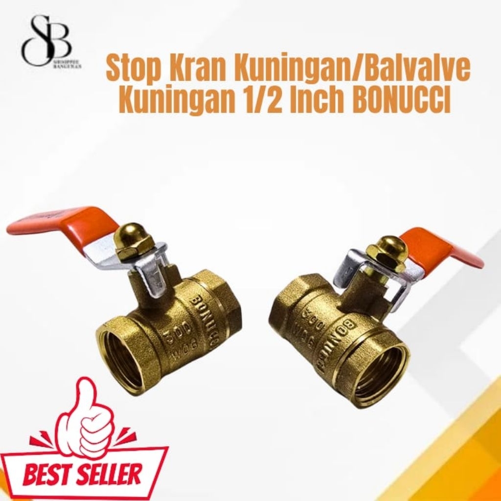 Jual STOP KRAN KUNINGAN/BALL VALVE KUNINGAN 1/2" INCH | Shopee Indonesia