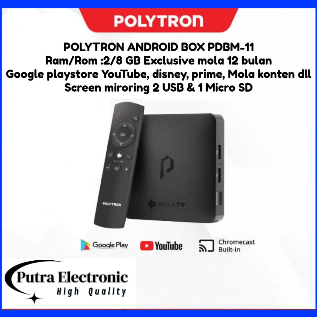 Jual POLYTRON ANDROID BOX PDBM 11 / PDBM-11 MOLA TV | Shopee Indonesia