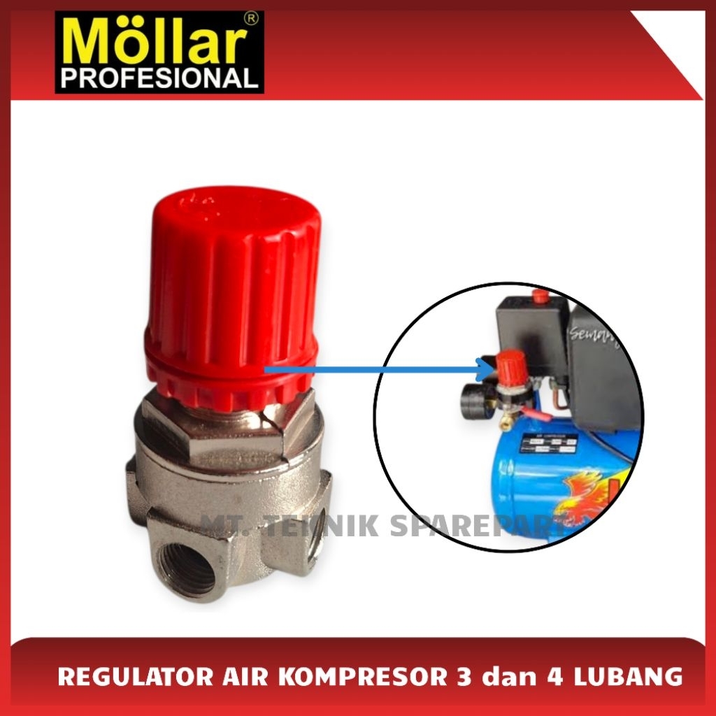 Jual REGULATOR KOMPRESOR ANGIN MERAH 3 LUBANG DAN 4 LUBANG | Shopee ...