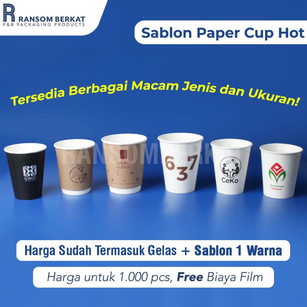 Jual Cetak Sablon Gelas Kertas Paper Cup Berbagai Macam Jenis dan ...
