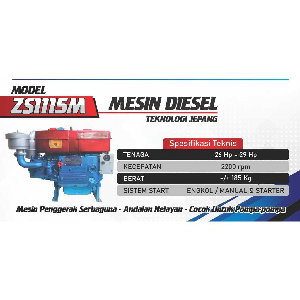 Jual Mesin diesel dompeng 26hp draco zs1115M model starter tanpa batre ...