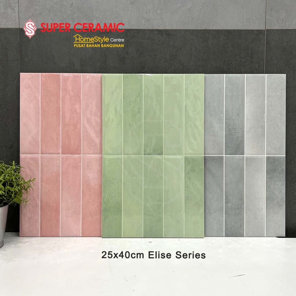 Jual ASIA TILE 25x40 Keramik Dinding - ELISE PINK / ELISE GREY / ELISE ...