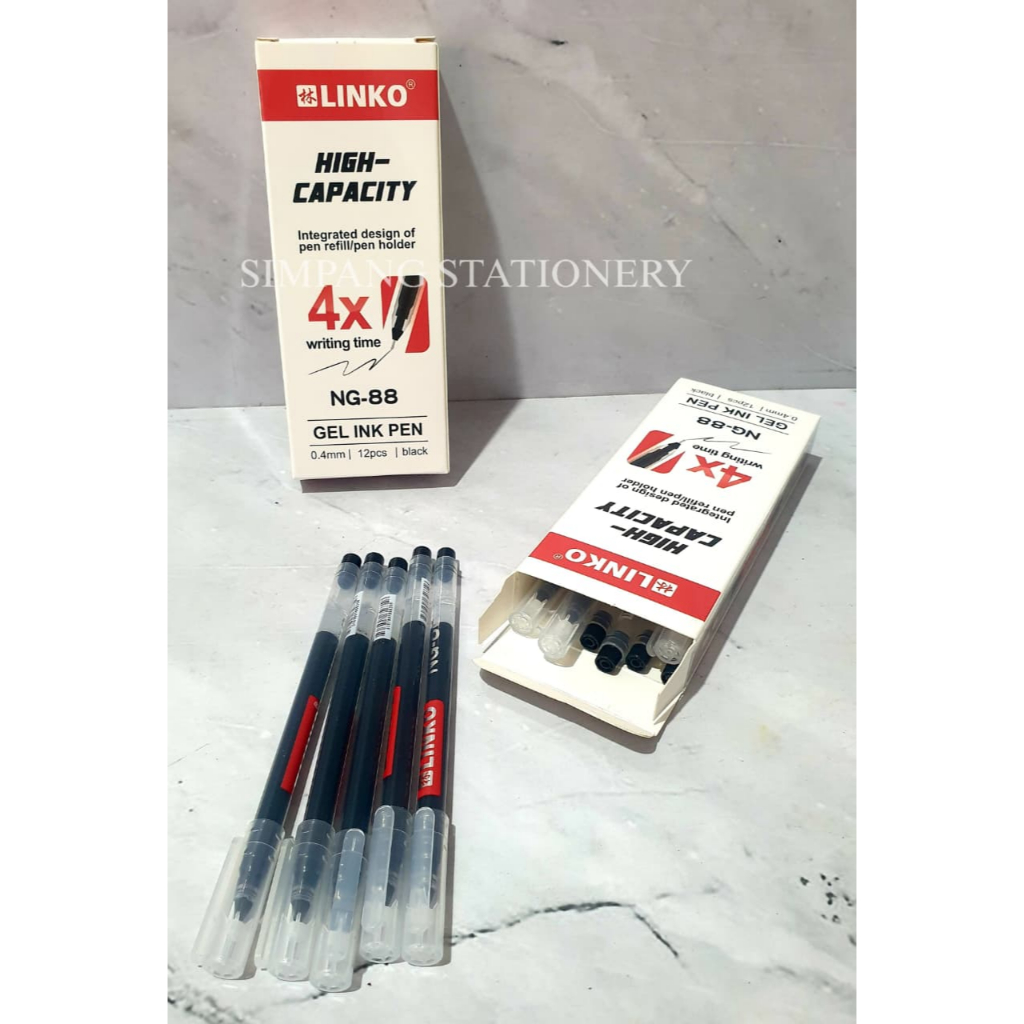 Jual Linko Bolpen / Pulpen Gel Linko NG-88 - Hitam isi 1 pak ( 12 Pcs ...