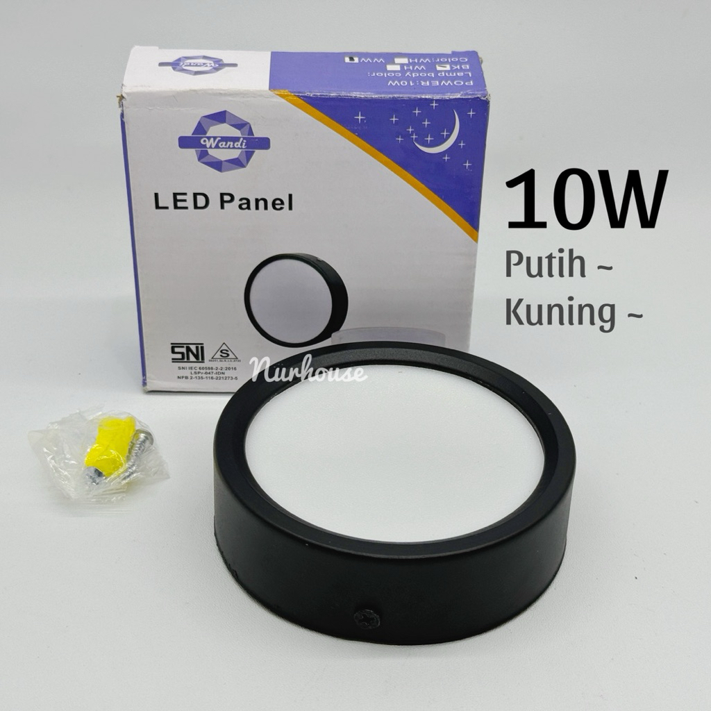 Jual LAMPU PLAFON DOWNLIGHT LED PANEL 10 WATT 10W BULAT OUTBOW HITAM ...