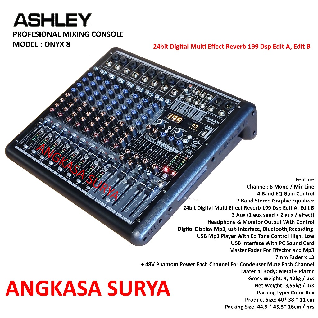 Jual Mixer ASHLEY ONYX 8 ORIGINAL / Mixer Ashley ONYX8 , 8 Channel ...