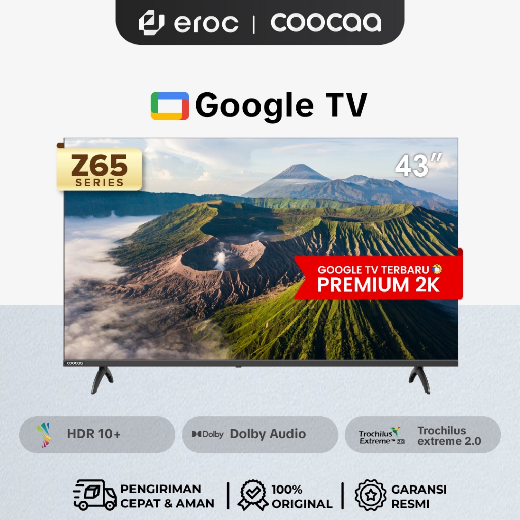 Jual COOCAA TV 43 inch Z65 - OS Google TV - Smart TV - 2K LED - Dolby ...