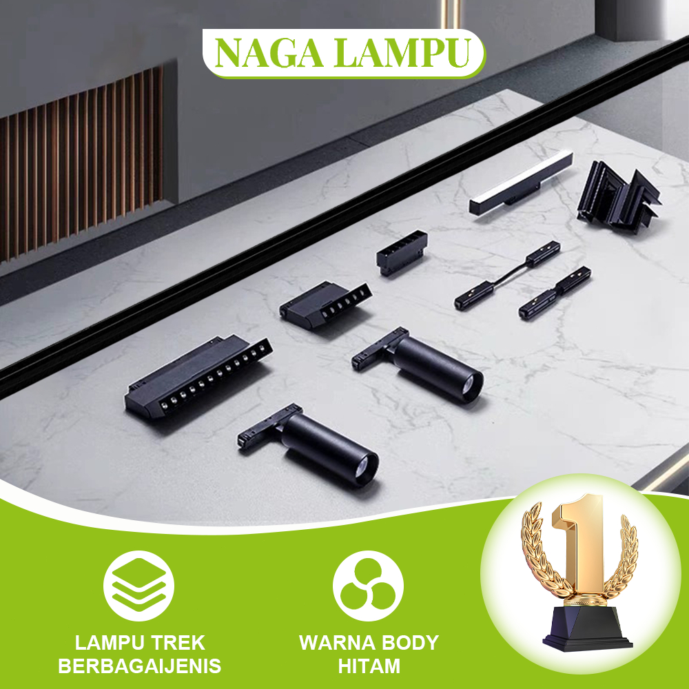 Jual LED Magnetic Track Lighting Rail 2M 3M 48V - Spot Light Adjustable ...
