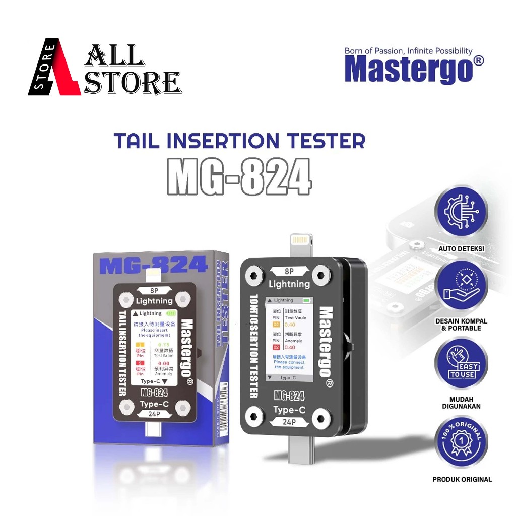 Jual MASTERGO MG-824 TAIL INSERTION TESTER ORIGINAL - ALAT CEK KONEKTOR ...