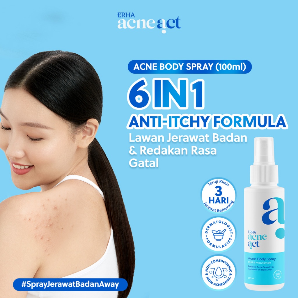 Jual ERHA Acneact 6in1 Acne Body Spray 100ml | Spray Jerawat Punggung ...