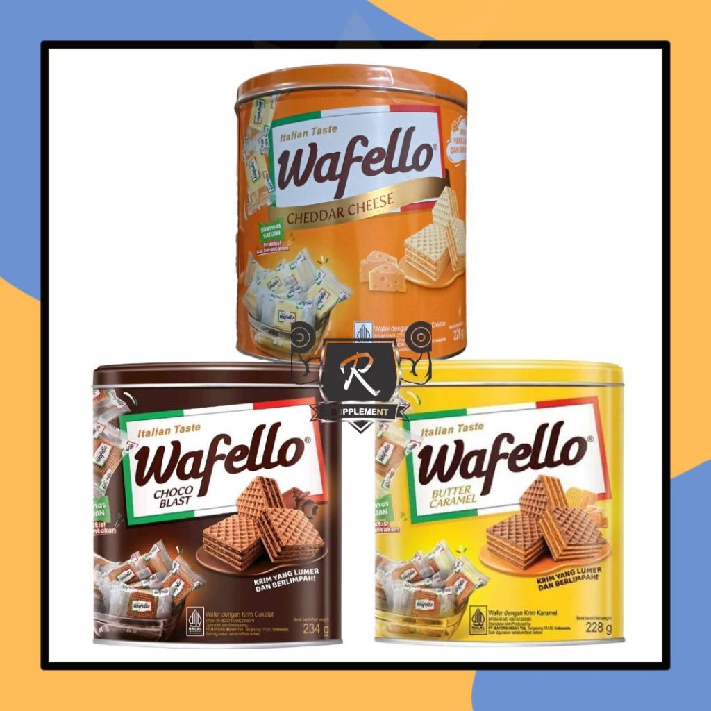 Jual Wafello Kaleng Butter Caramel 228gr Wafer Lapis Krim Rasa ...