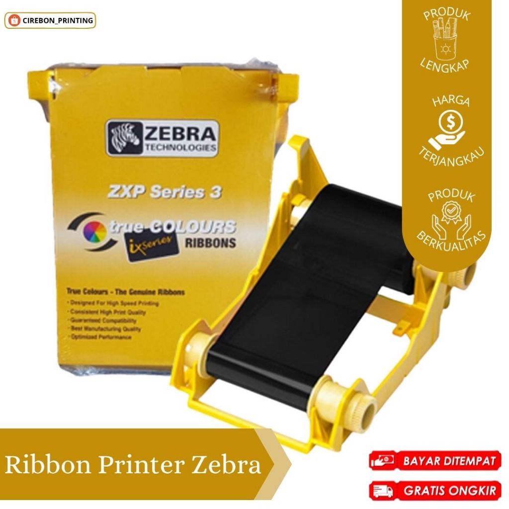 Jual RIBBON ID CARD PRINTER ZEBRA / RIBBON PRINTER ZEBRA BLACK / RIBBON ...