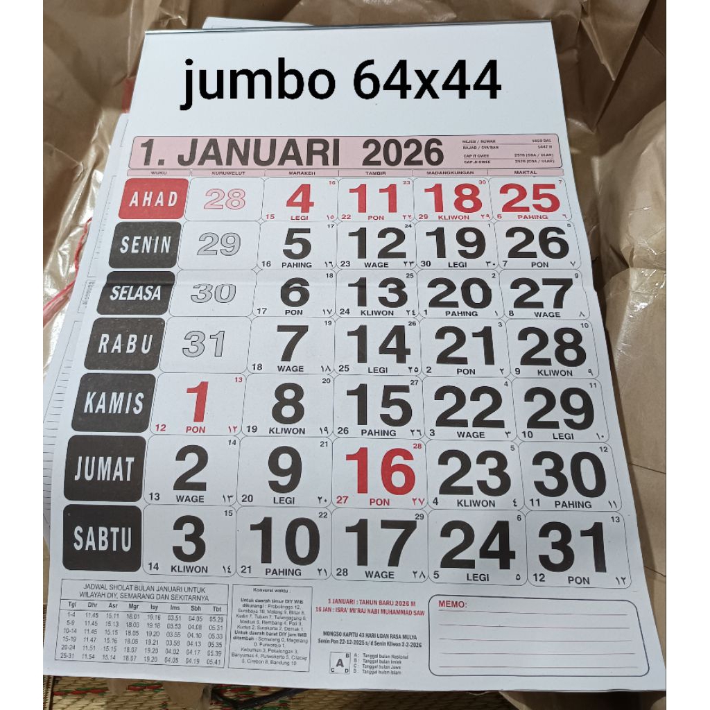 Jual Promo!!! kalender dinding 2026 // kalender almanak 2026 ...