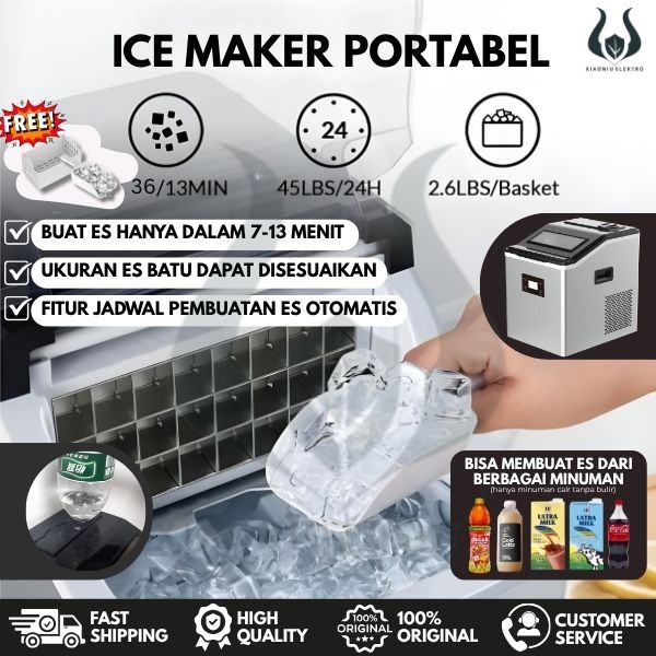 Jual Mesin Es Cube Pembuat Es Batu - Countertop Electric Ice Cube Block ...