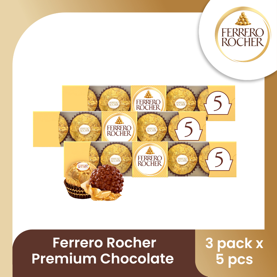 Jual Ferrero Rocher Premium Chocolate Isi 5pcs - TRIPLEPACK | Shopee ...