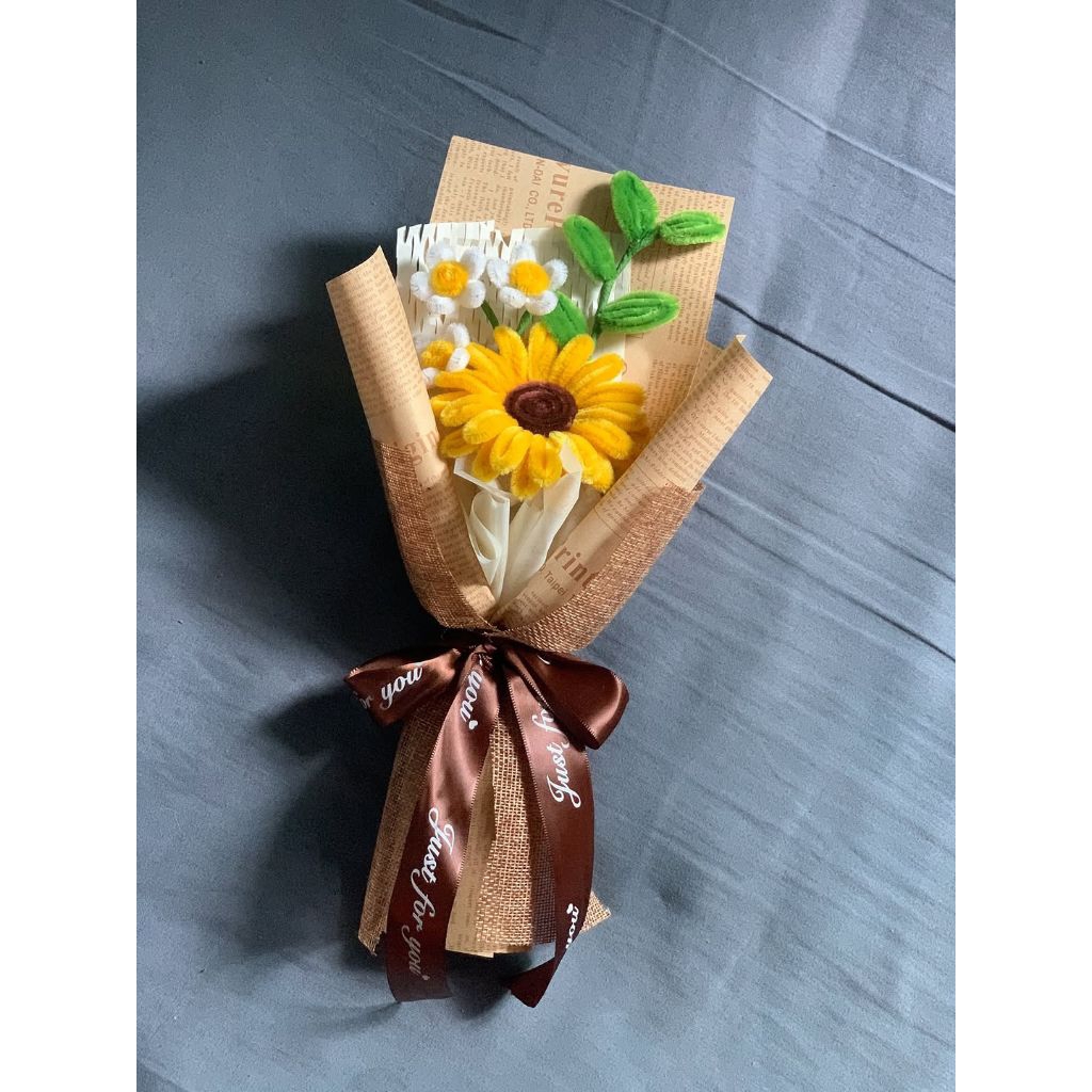 Jual [free packing+kartu ucapan] buket bunga matahari mix daisy ukuran ...