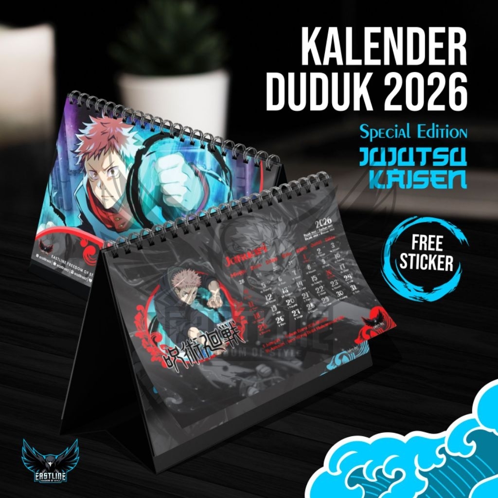 Jual Kalender Meja Duduk Desk Calendar Anime Premium Jujutsu Kaisen ...